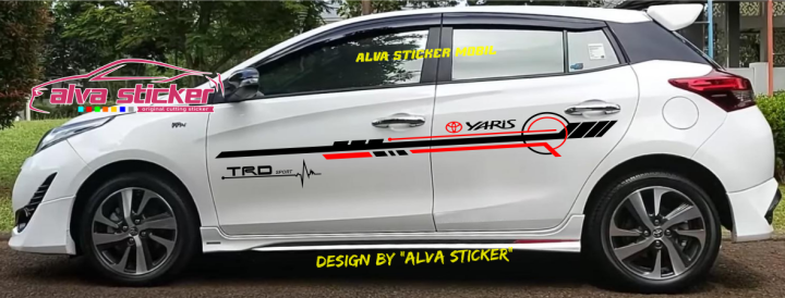 new design sticker yaris list cutting stiker mobil toyota yaris old/new ...
