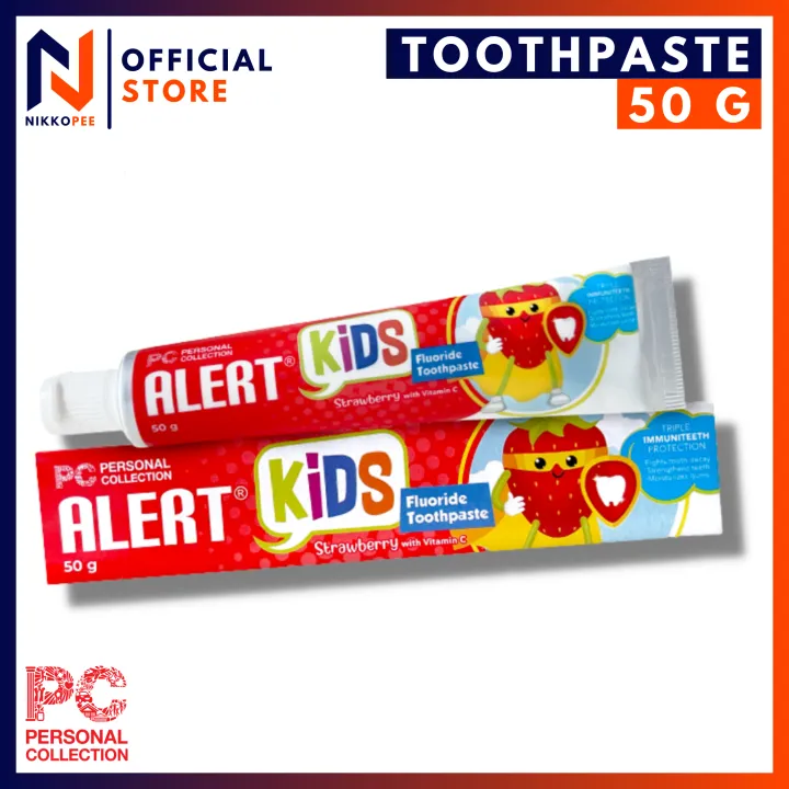 Alert Kids Strawberry with Vitamin C Fluoride Toothpaste 50 g ...