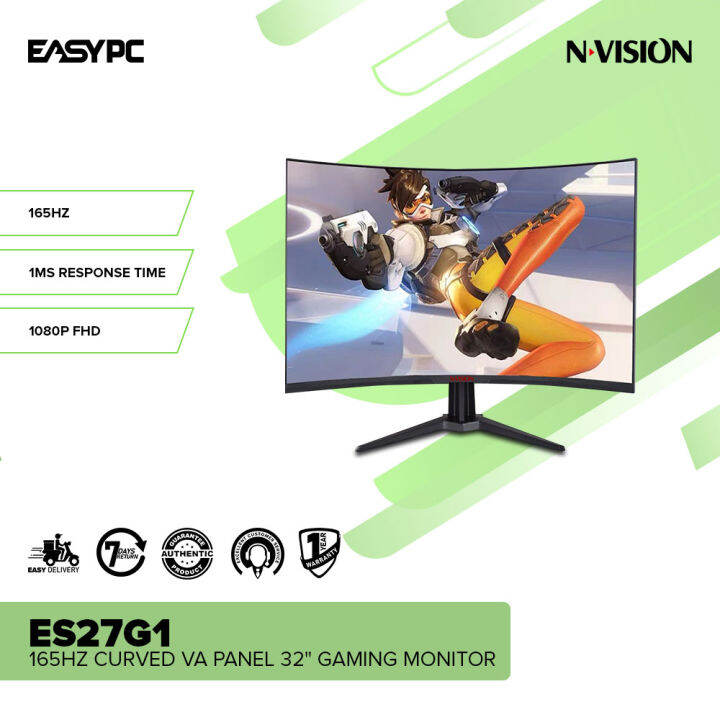 EasyPC Nvision ES32G1 32" 165Hz Curved VA Panel 165Hz 1ms Response Time ...