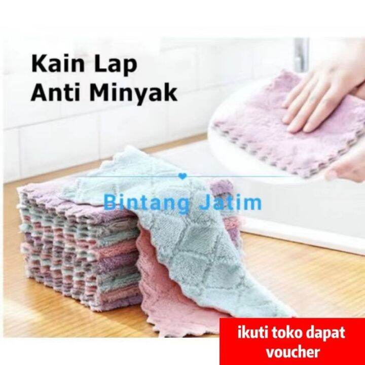 Kain Lap Piring Anti Minyak Bahan Microfiber / Lap Cuci Piring | Lazada ...