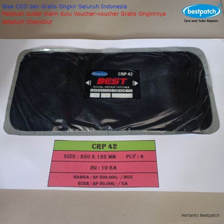 Tip Top Bestpatch CRP 42 Per Pcs / Biji / Lembar - Karet Tambal Ban Luar - Tip Top - Karet Patch ...