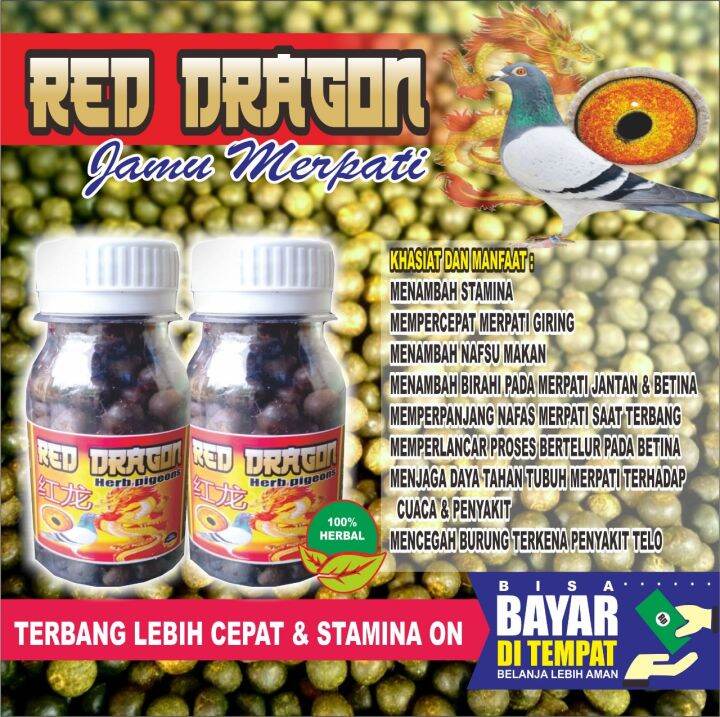 BAYAR DI TEMPAT ISI 100 BUTIR JAMU MERPATI RED DRAGON BUKAN VITARES ...