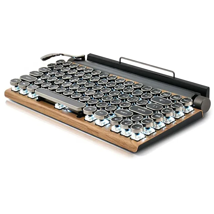 83 Keys Blue Switch Mechanical Keyboard Retro Typewriter Style Connect ...