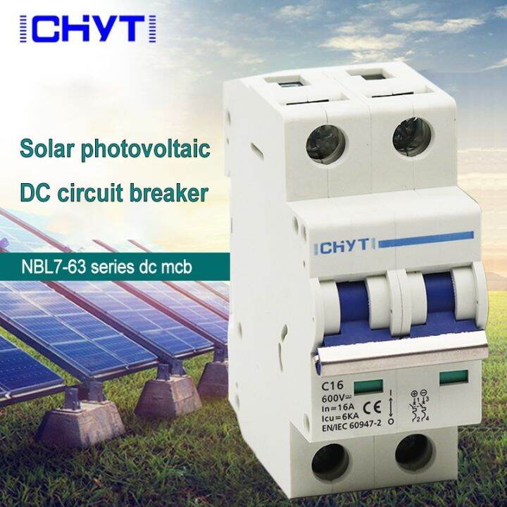 ICHYTI 2P DC 1000V 600V Solar Mini Circuit Breaker 6A 10A 16A 20A 25A 32A 40A 50A 63A DC MCB for ...