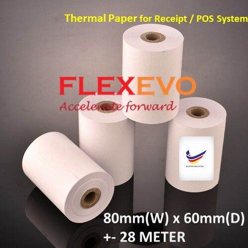 80x60 Thermal Receipt Paper roll 80mm x 60mm 70gsm High Quality POS ...