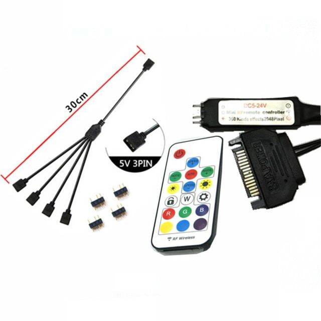 Rgb Kit Molex 4p Or Sata Power To 5v 3pin Argb Controller Use For ...