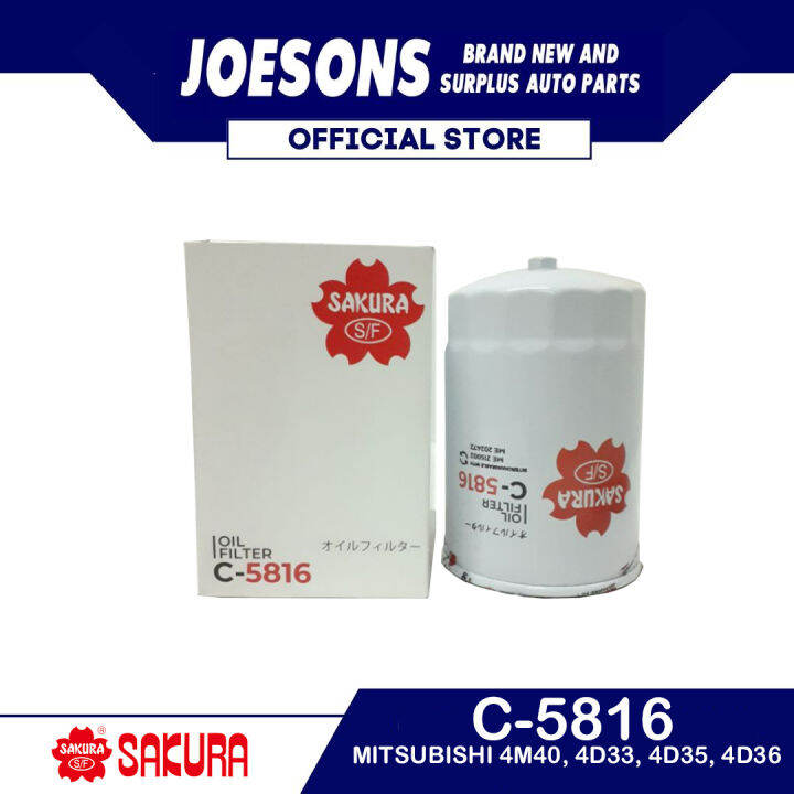 C-5816 OIL FILTER MITSUBISHI 4M40 / 4D33 / 4D35 /4D36 W/ DRAIN NUT ...