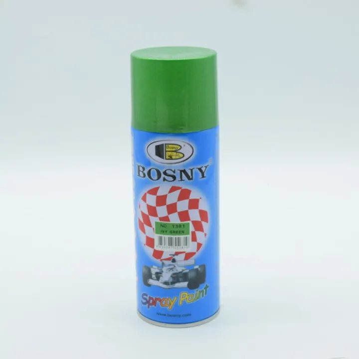 สีสเปรย์ เขียว IVY GREEN NO.1381 BOSNY Spray Paint 300g B100#1381 ...