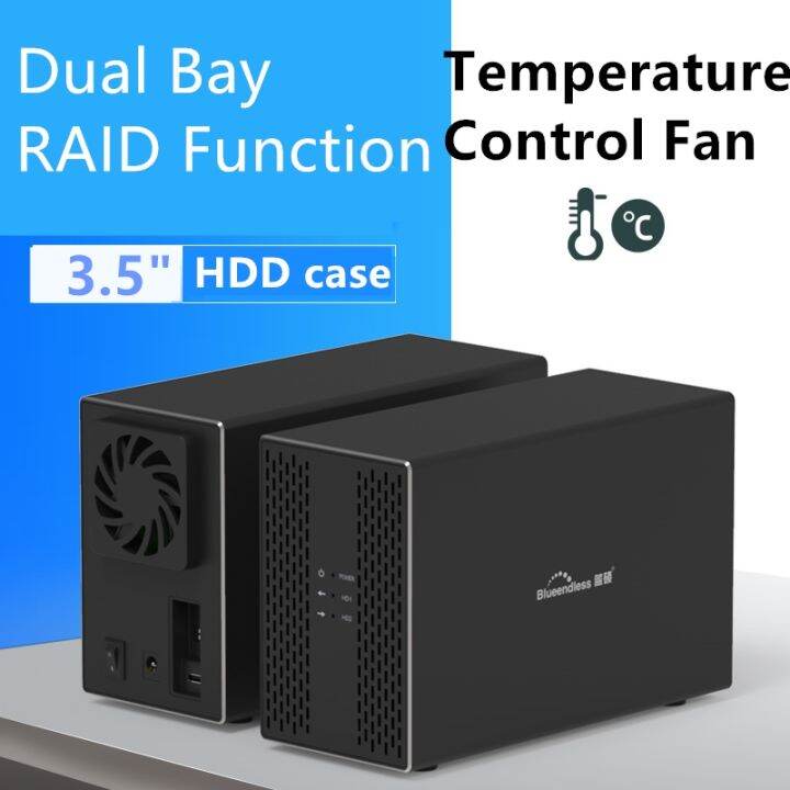 3.5 Dual Bay external hdd enclosure raid Array Cabinet sata Hard Disk ...