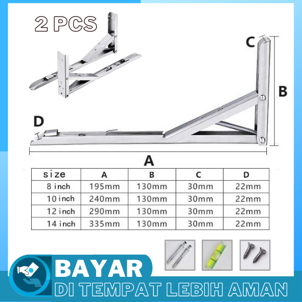 BERGARANSI - COD | BRACKET ENGSEL SIKU LIPAT STAINLESS STEEL KUAT BEBAN ...