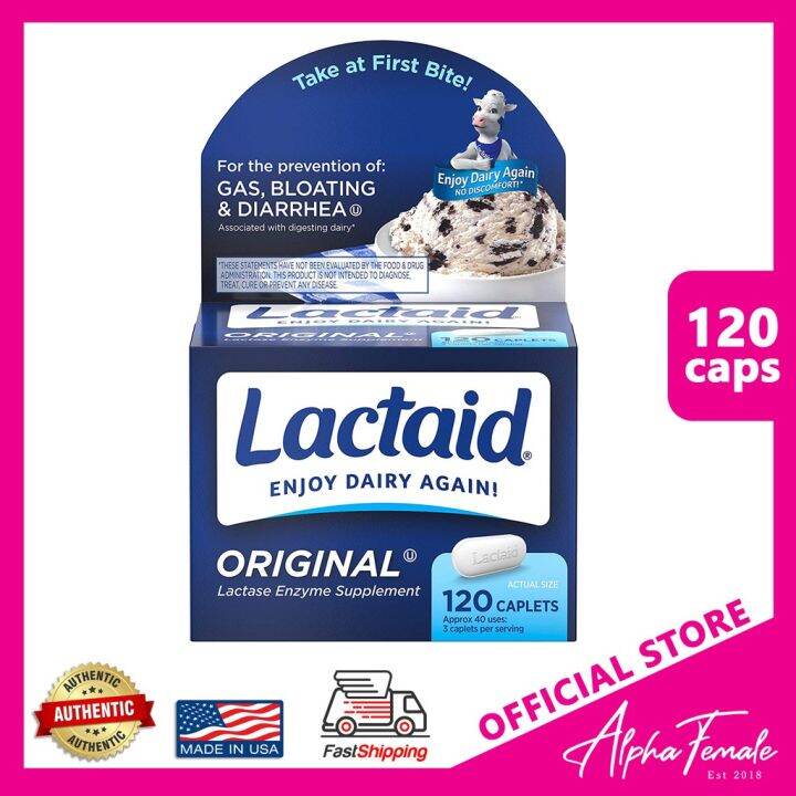 Lactaid Original Strength Lactose Intolerance Relief Caplets with ...