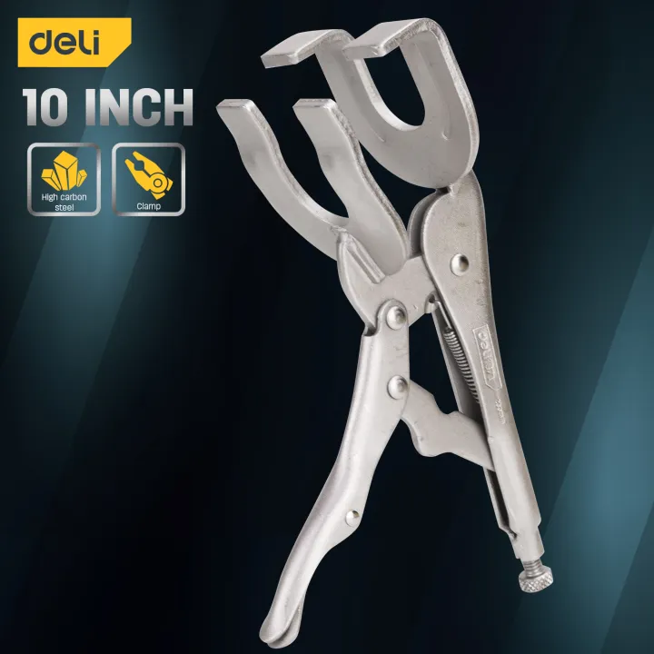 Deli Locking Welding Pliers 10" Vise Grip Locking Tenon Locator Pliers ...