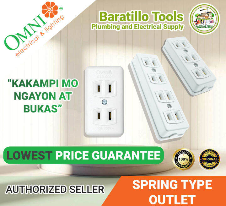 OMNI Spring Type Outlet 2-Gang 10A 250V - STO-002, STO-003 & STO-004 ...