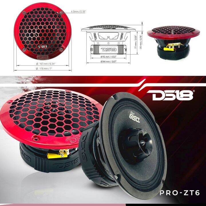 (ของแท้100%)DS18 รุ่น PRO-ZT6 ลำโพงเสียงกลาง6.5นิ้ว2ทาง เฟสปลั๊กเสียง ...