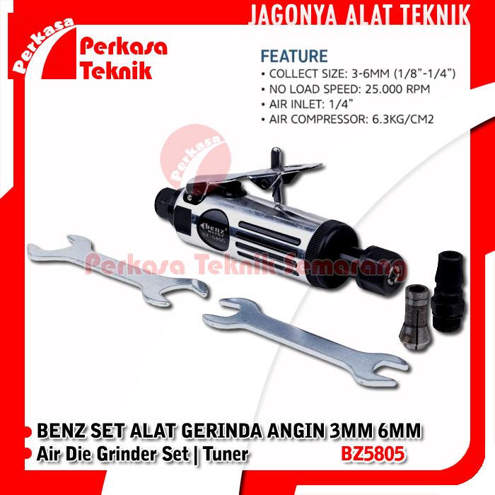 BENZ BZ5805 AIR DIE GRINDER ALAT GERINDA ANGIN GURINDA TUNER 3MM 6MM ...