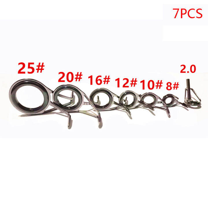 Tekei 7ชิ้นเรือ T Rolling คันเบ็ดคู่มือตาแหวนปั่นหล่อสายคู่มือเคล็ดลับ ...