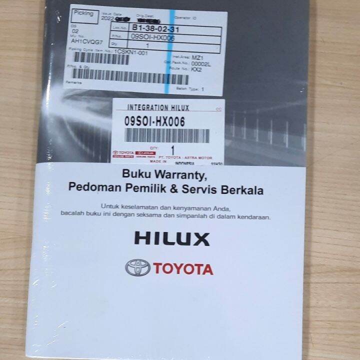 Original Toyota-Buku Manual Pedoman Pemilik Integration Book Hilux ...