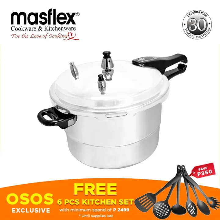 Basil Bruno Masflex Non-stick Induction 7 Liter Pressure Cooker with ...