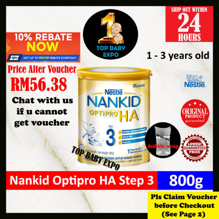 Nestle Nankid Optipro HA Step 3 Hypoallergenic (800g) Exp 082024 Nan ...