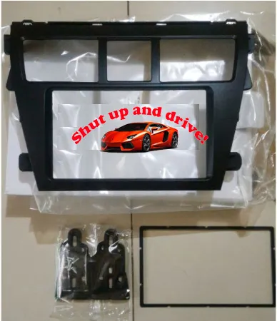 (Black) 2-Din Stereo Conversion Panel for Toyota Vios 2008 to 2012 ...
