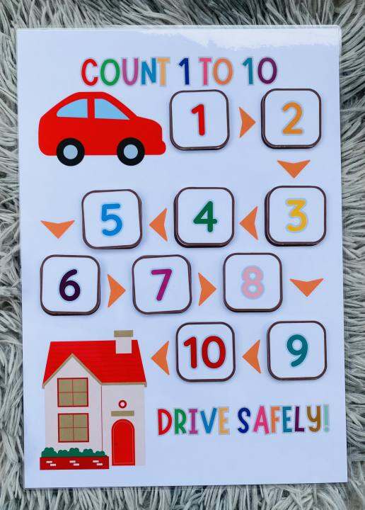 LAMINATED VELCRO ACTIVITIES FOR KIDS counting numbers | Lazada PH