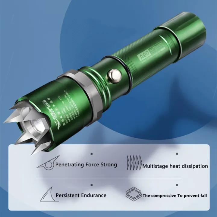 LED waterproof outdoor flashlight Five dimming The most powerful ...