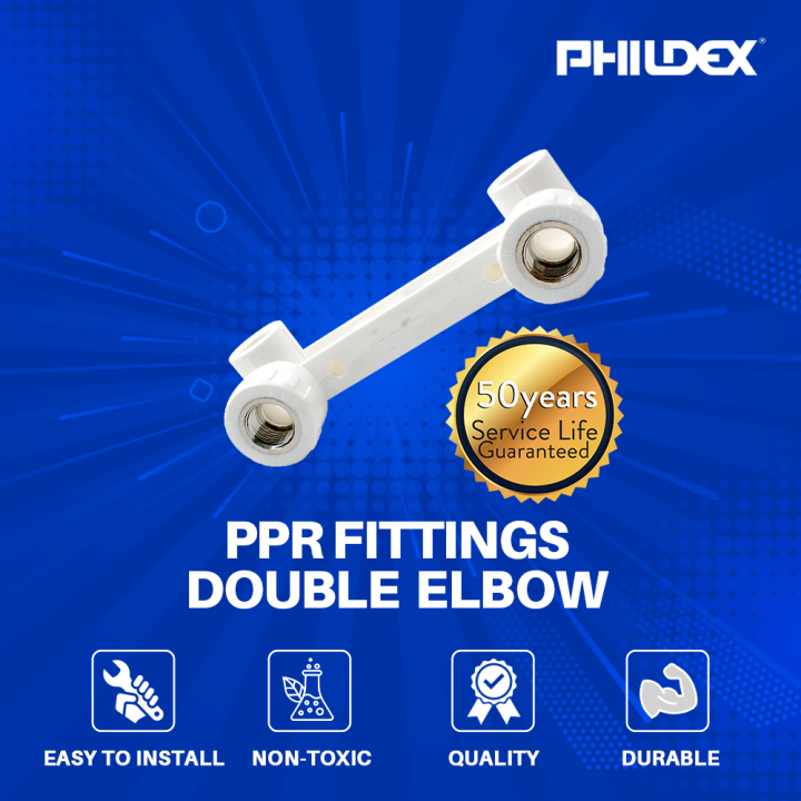 PHILDEX PPR Fittings - Double Elbow | Lazada PH