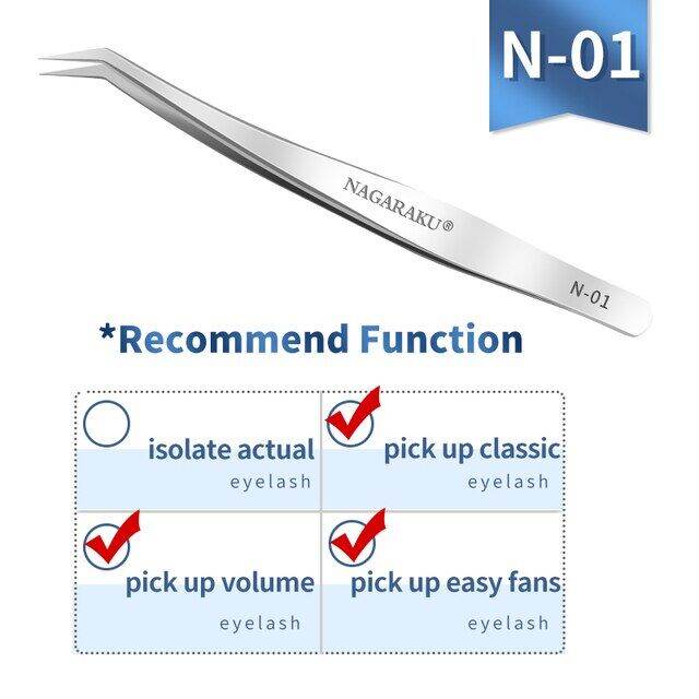 NAGARAKU Eyelash Tweezers Makeup Stainless Steel Precision Laser Pincet ...