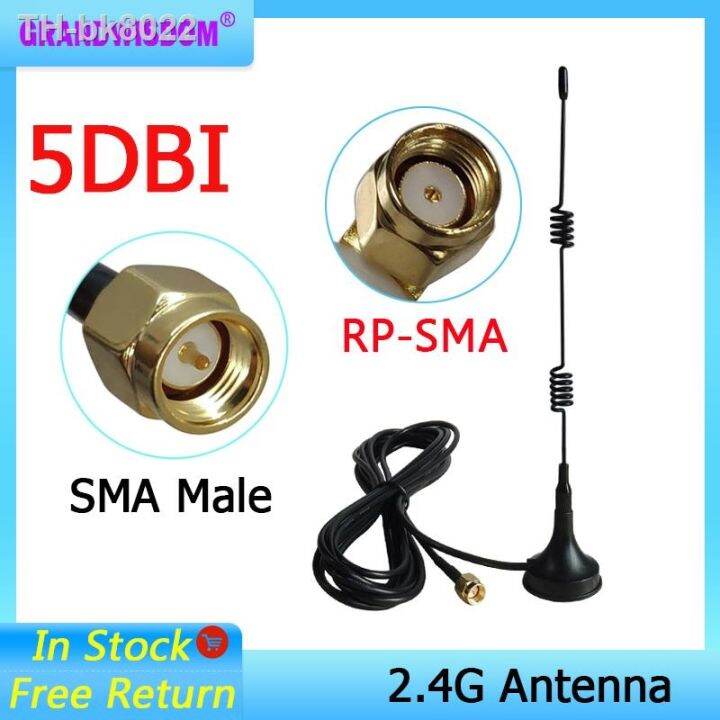 2.4Ghz Wifi Antenna SMA Male FEMALE RP-SMA 5dbi 2.4G IOT antena magnetic base Sucker antenne 3 ...