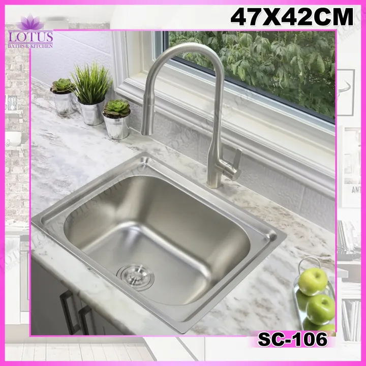 Lotus Baths SUS304 SC-106 42x47x21.5cm SUS304 Lababo Stainless Steel ...