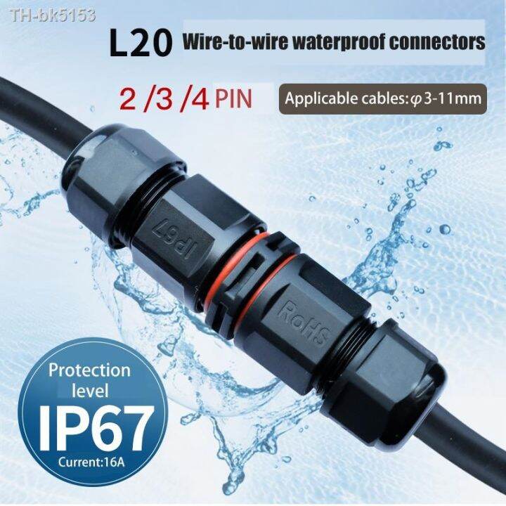 ☑ IP67 16A 2 3 4pin Waterproof Connector Adapter Screw Locking Cable ...