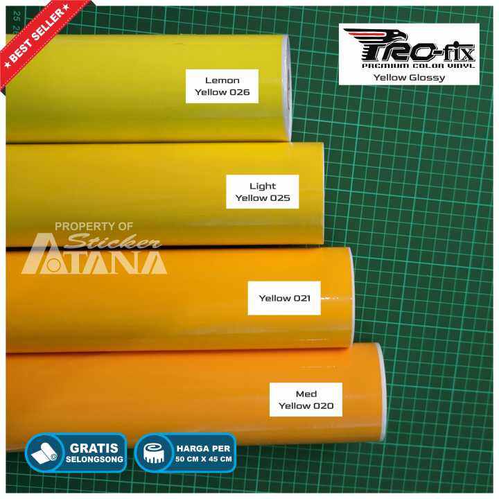 Skotlet Kuning Glossy Profix Scotlet Kilap Stiker Metalik Sticker ...