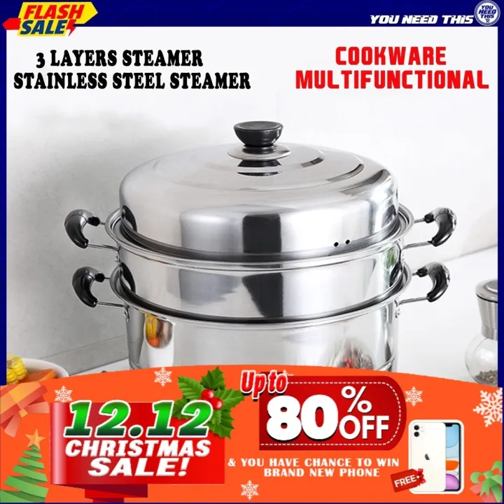 Original 3 Layers Steamer for Puto 3 Layer Siomai Steamer Stainless ...