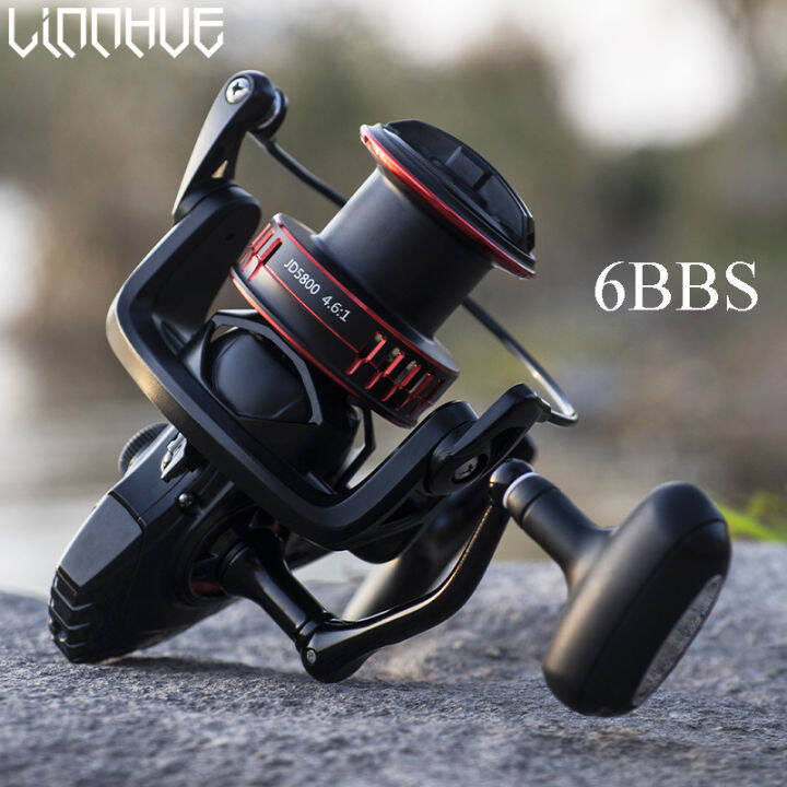 LINNHUE JD Series Fishing Reel 2800-7800 Long Shot Spinning Reel 4.6:1 Gear Ratio Max Drag 12KG ...