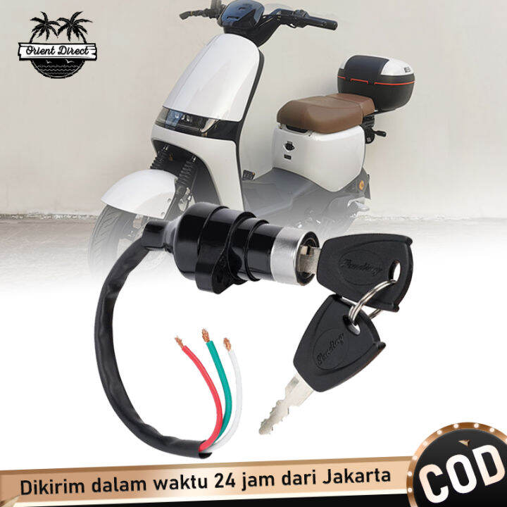 2 Kabel Dan 3 Kabel Kunci Kontak Sepeda Listrik Universal Ignition Key ...