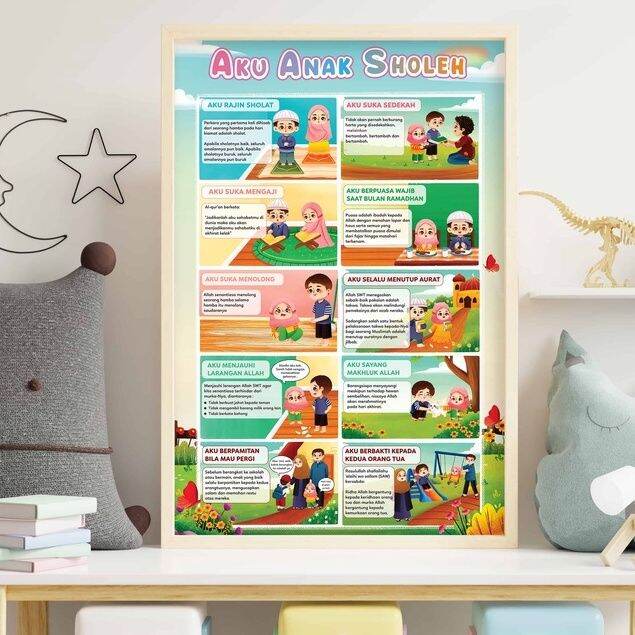 Poster Edukasi islami AKU ANAK SHOLEH | Lazada Indonesia