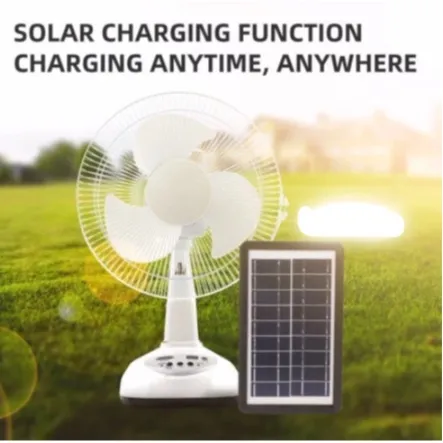 Solar electric fan with charger and 2 bulbs direct 220v solar panel ...
