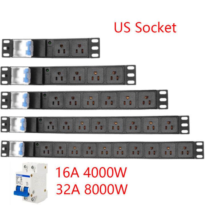 Pdu Power Strip Power Distribution Unit 2 3 4 5 6 7 8 9 10 11 12 13 14 Slots Us Socket 16a 4000w