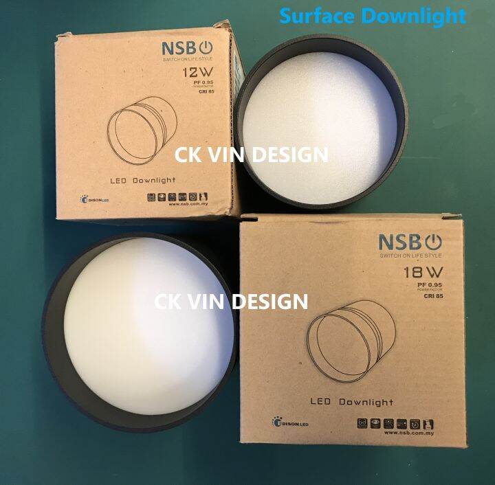 ( Edison LED ) NSB LED Surface Downlight 12 Watt / 18 Watt Daylight ...