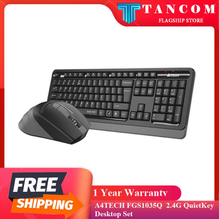 A4Tech FGS1035Q 2.4G QuietKey Wireless Keyboard and Mouse Desktop Set ...