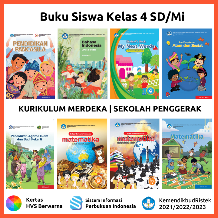 Buku Paket Pelajaran Kelas 4 IV SD MI Kurikulum Merdeka Belajar Kurmer Kumer Sekolah Dasar KLS ...