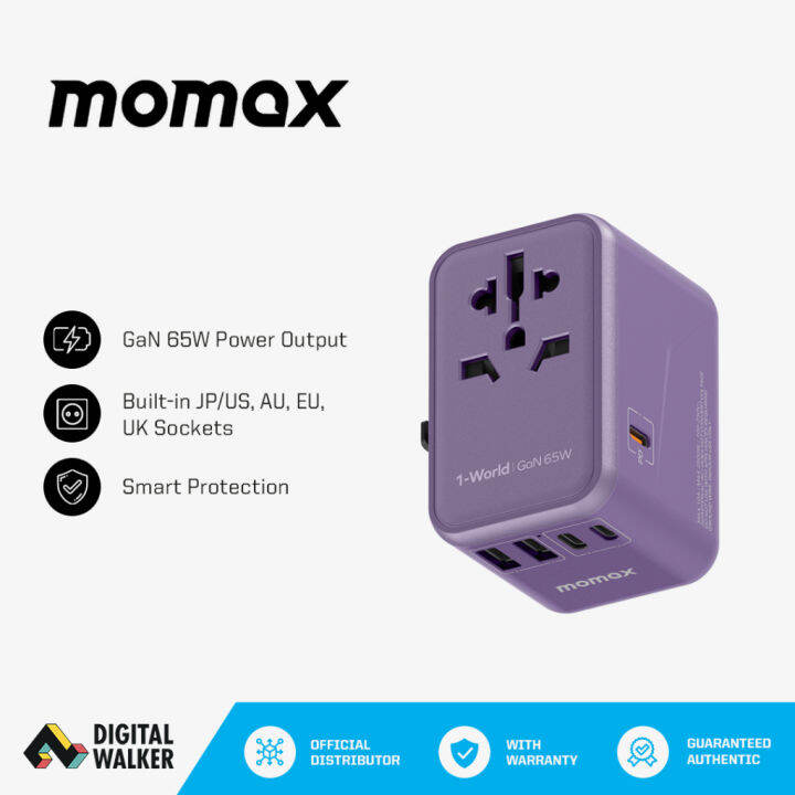 Momax 1-World Gan AC Travel Adapter 65W | Lazada PH
