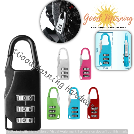 1PCS 3 Digit Resettable Combination Padlock Coded Lock School Gym ...