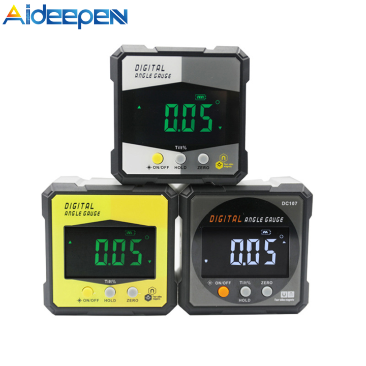 Aideepen Digital Angle Finder Electronic Laser 4 Side Magnetic Angle Gauge Cube Inclinometer ...