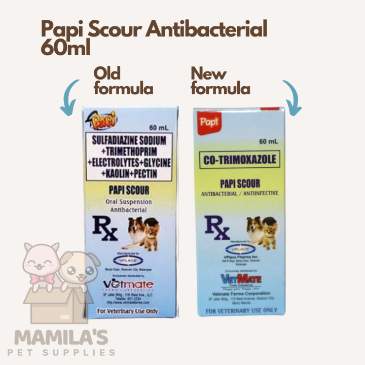 Papi Scour syrup 60 ml Anti Bacterial for pet dogs & cats | Lazada PH