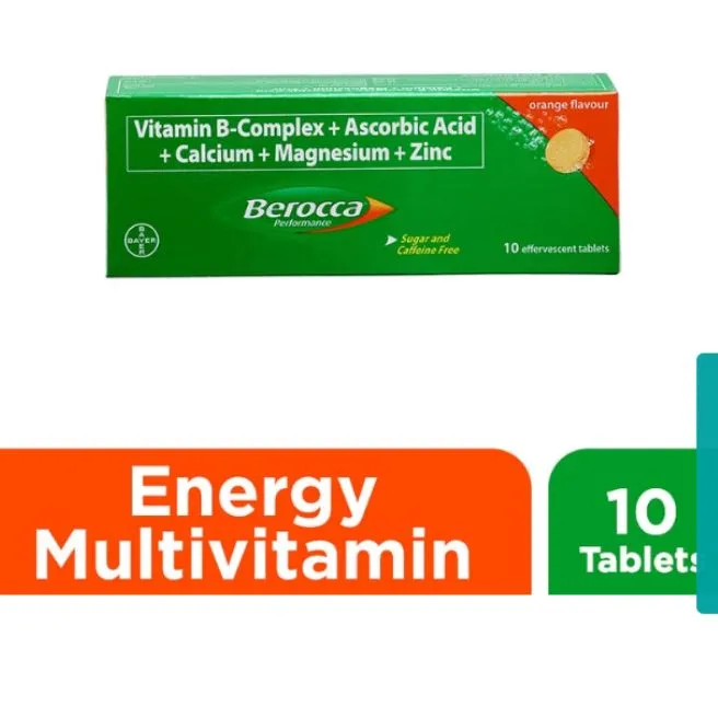 BEROCCA 10PCS ORANGE FLAVOR (Vitamin B-Complex + Ascorbic Acid ...