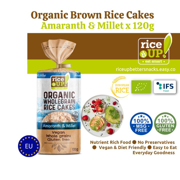 Bio Organic Millet & Amaranth 120g Whole Grain Rice Cake by RiceUp Good ...