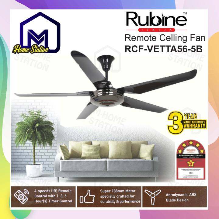 Rubine Remote Celling Fan RCF-VETTA56-5B-GM Kipas Siling Remote | Lazada