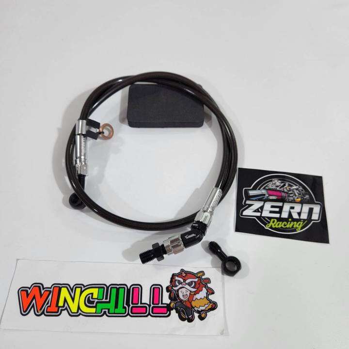 ZERN สายเบรค ทรง สายSWIT หัวฟันเฟือง สีเงินตัดดำ หัว45 ยาว 36 ใส่ WAVE ได้ทุกรุ่น / R15 / MSLAZ ...