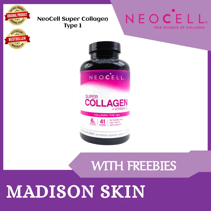 MADISON SKIN NeoCell Super Collagen Type 1 and 3 plus C Tablets, Bottle ...